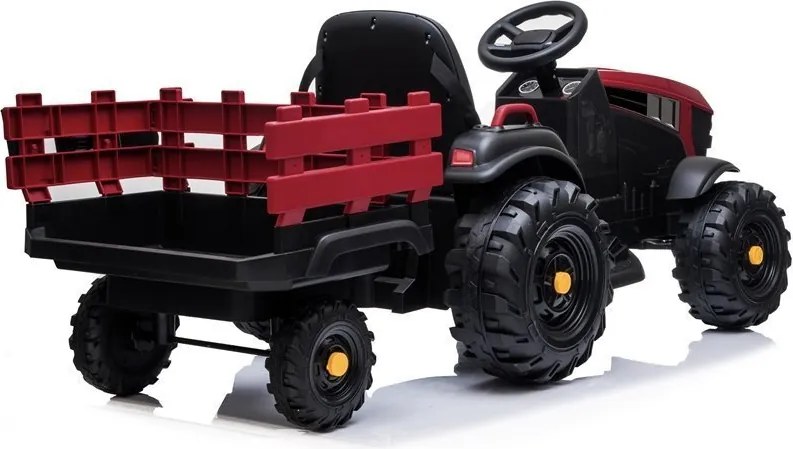 LEAN CARS Bateriový traktor s přívěsem BDM0925 EVA kola MP3 červený