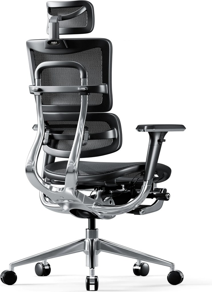 Ergonomická kancelářská židle s podnožkou Normal Size, černá: Diablo V-Master