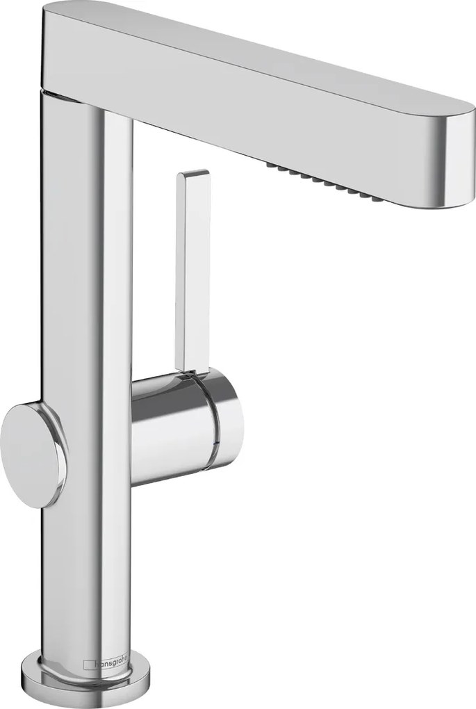 Hansgrohe Finoris, umyvadlová baterie 230, s výpustí Push-Open a výsuvnou sprškou, EcoSmart, chromová, 76063000