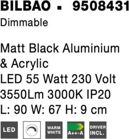 Stropní LED svítidlo NOVA LUCE BILBAO 55W 3000K 9508431 stmívatelné Triac
