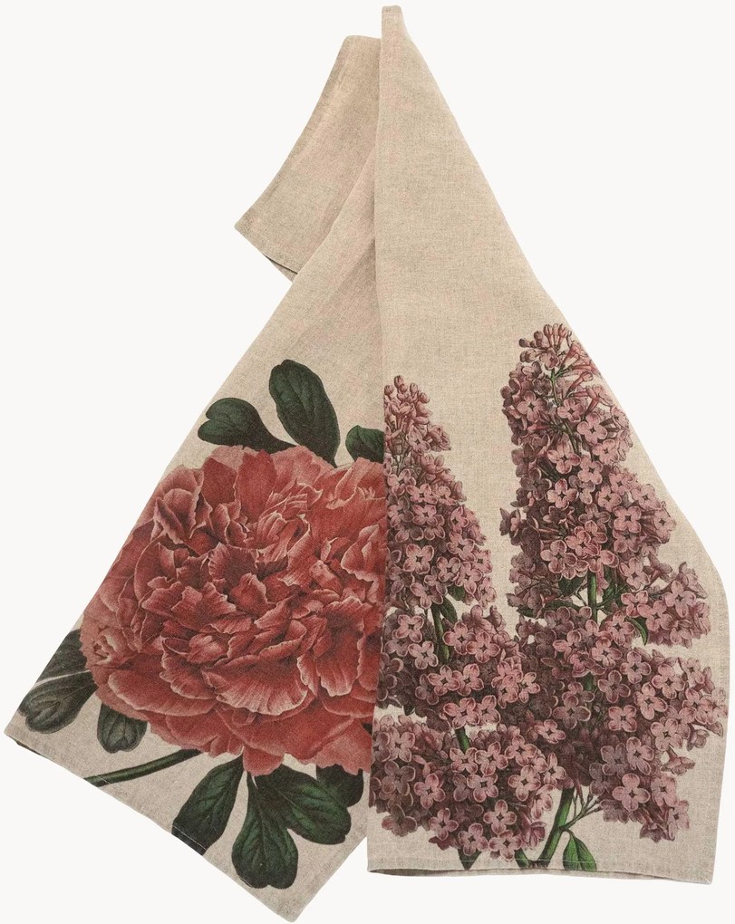 Sada lněných utěrek Peony & Lilac, 2 díly