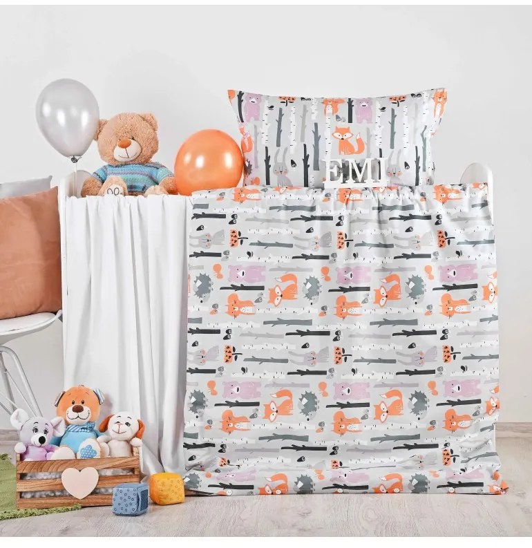 Povlečení dětské bavlněné Liška EMI, Dětský set 130x90 + 65x45