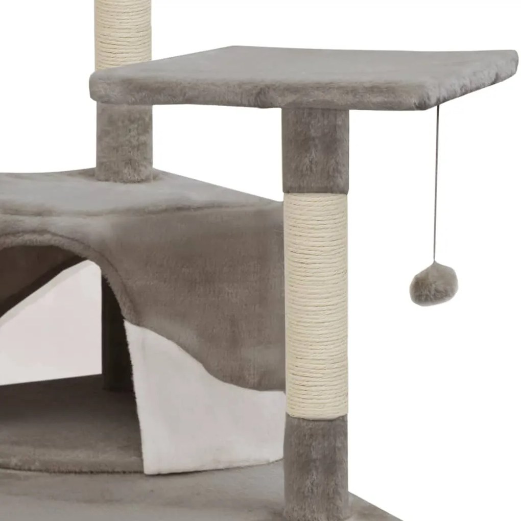 Škrabadlo pro kočky - sisalové sloupky - šedé a bílé | 203 cm