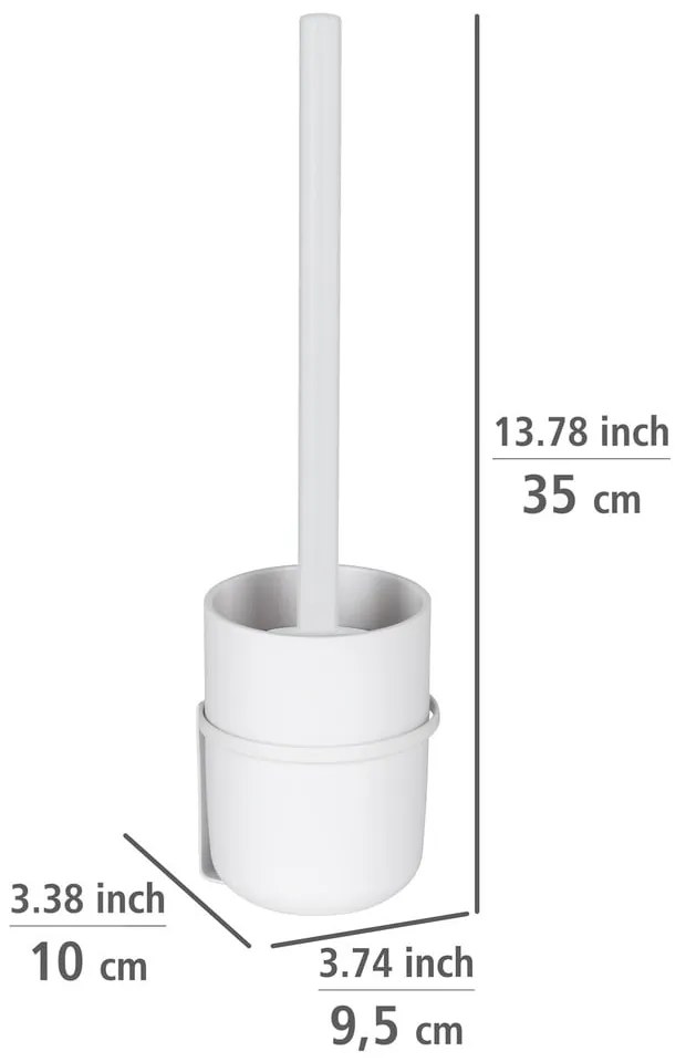 Bílá samodržící plastová WC štětka Carpino - Wenko