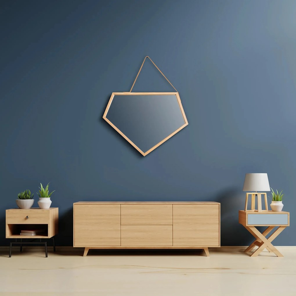 Tutumi Dřevěné asymetrické zrcadlo 49x55 cm HOM-08889