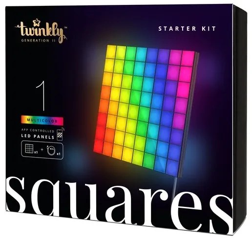 Twinkly TWQ064STW-01-BUSB - LED RGB Panel SQUARES 64xLED 16x16 cm Wi-Fi