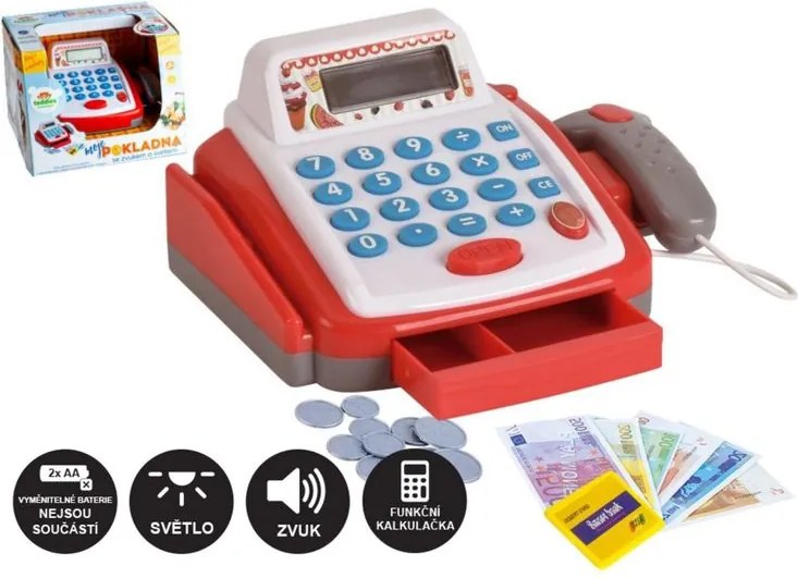 Pokladna malá digitální se zvukem se světlem