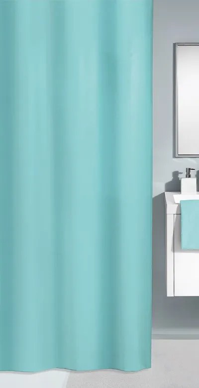 KITO sprchový závěs 180x200cm, polyester světle modrý (4937607305)