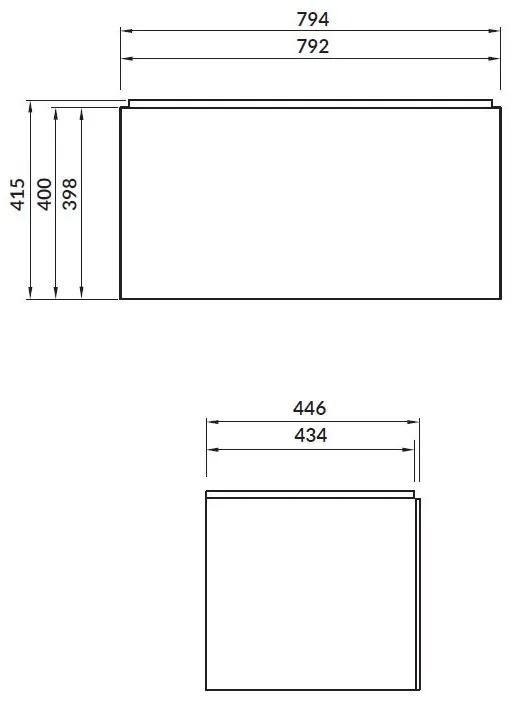 Cersanit - Inverto, závěsná skříňka pod umyvadlo se zásuvkou 100cm, Lake Stone- bílá, S930-005