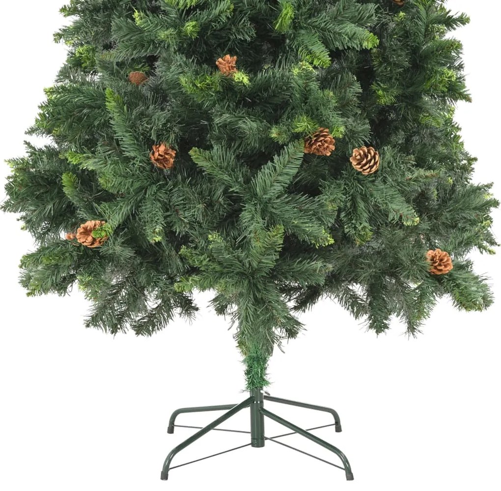 vidaXL Umělý vánoční stromek se šiškami zelený 210 cm