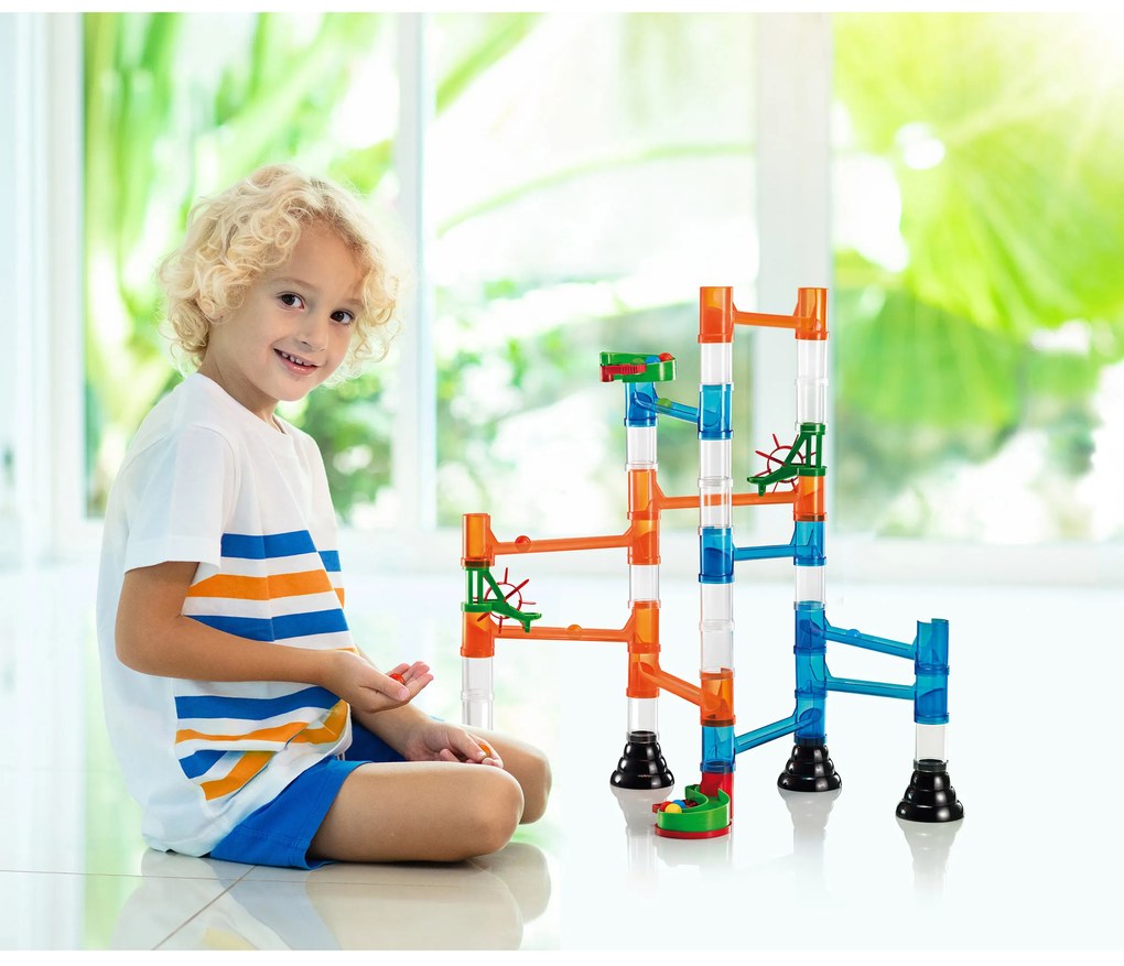 Migoga Marble Run - kuličková dráha - transparentní - 45 ks