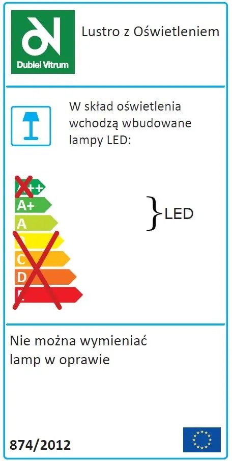 Olsen Spa Zrcadlo s LED osvětlením Houx Rozměr A - 100 cm, Rozměr C - 65 cm OLNZHOU100