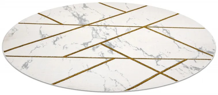 Dywany Łuszczów, Kusový koberec Emerald geometric 1012 cream and gold kruh, 200x200 (průměr) kruh, bílá, ložnice