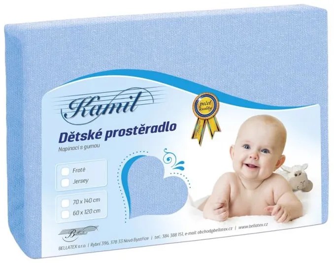 Bellatex Dětské jersey prostěradlo světlá modrá rozměr 70x140 cm