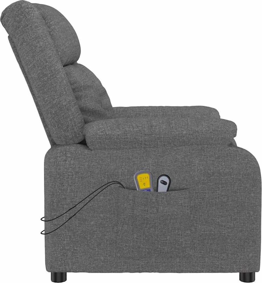 Elektrické masážní křeslo tmavě šedé textil 3143580