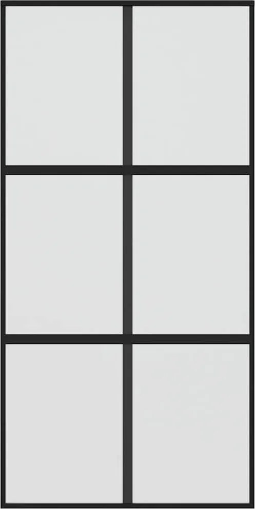 Posuvné dveře černé 102,5 x 205 cm tvrzené sklo a hliník 155209