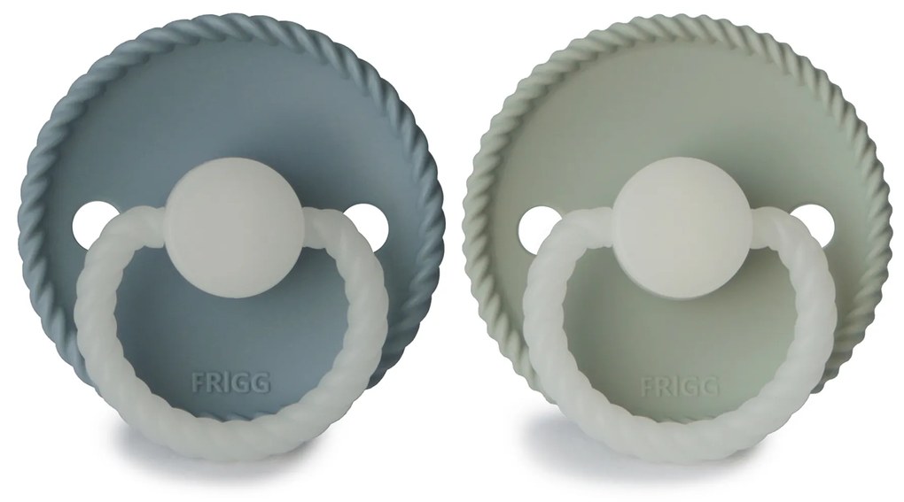 Frigg Dudlík Frigg Rope 2-pack silikon vel.1 Stone Blue Night/Sage Night