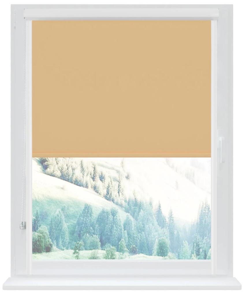 Dekodum Klasická mini roleta v bílé kazetě, barva látky Jantar Šířka (cm): 55, Výška (cm): Standardní (do 150 cm), Strana mechanismu: Práva