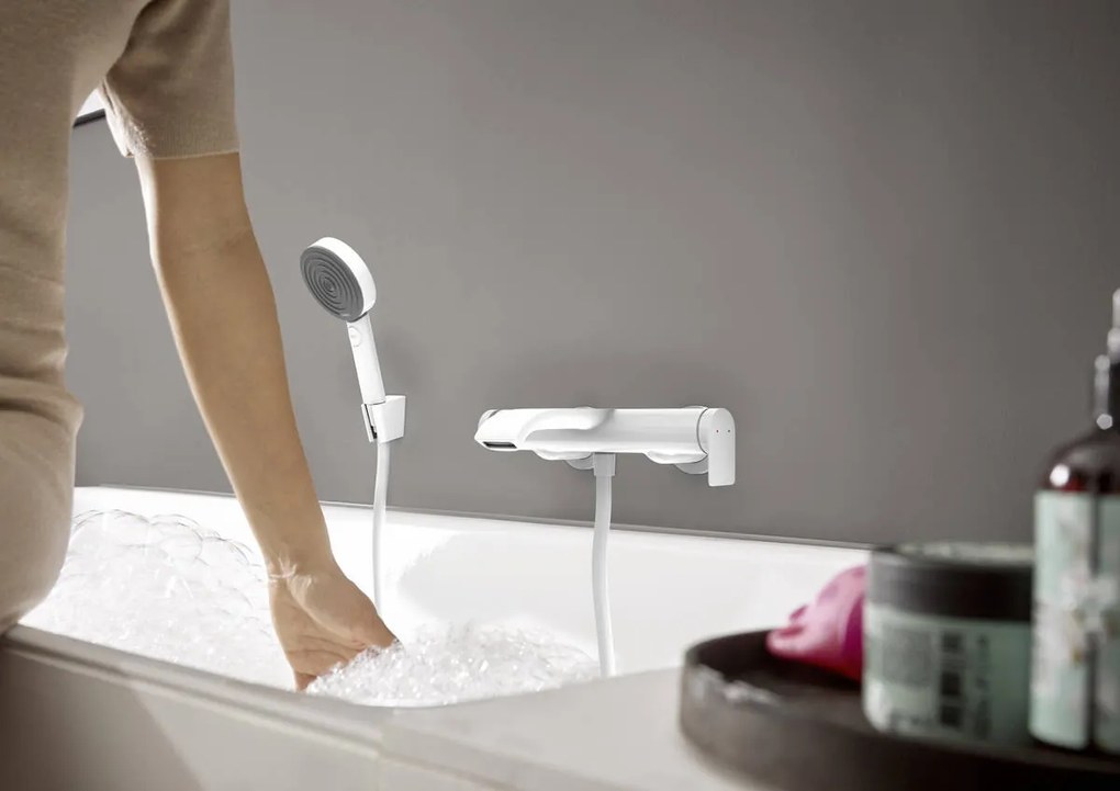 Hansgrohe Vivenis, nástěnná vanová baterie, bílá matná, 75420700