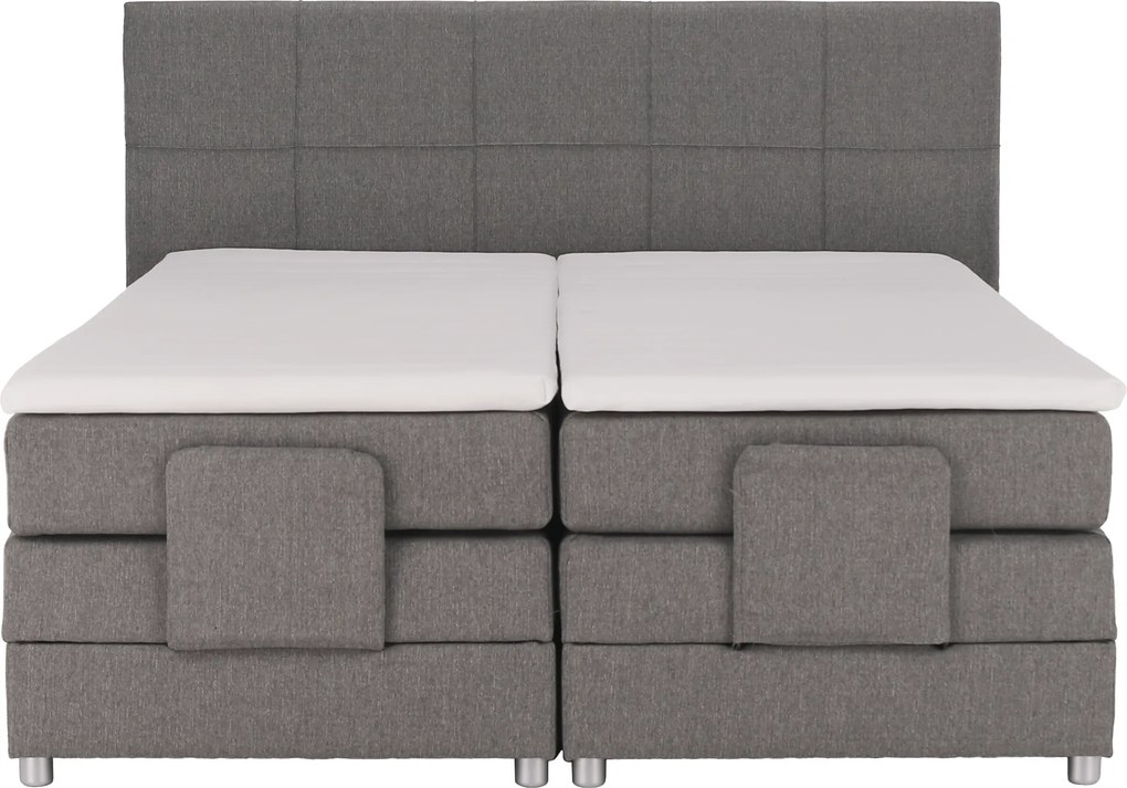 Elektrická polohovací postel, boxspring, šedá, 160x200, MURKO NEW