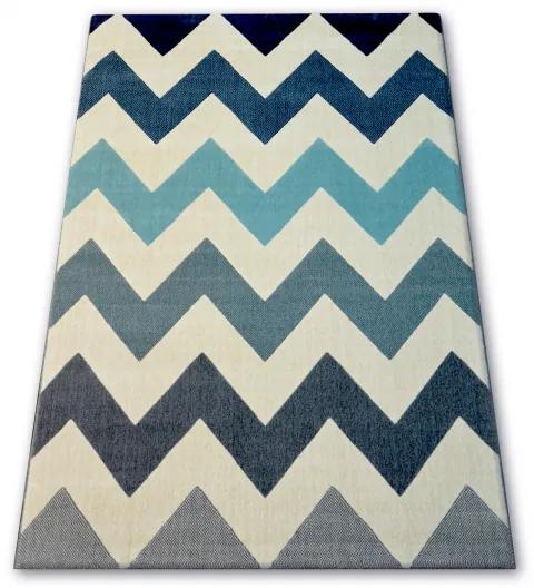MAXMAX Moderní koberec SCANDI CIK-CAK černý bílý modrý tyrkysový