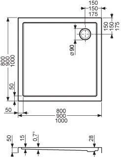 ROLTECHNIK Sprchová vanička FLAT KVADRO