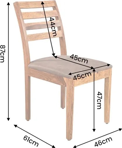 Designová židle Timber Sheesham / hnědé mikrovlákno