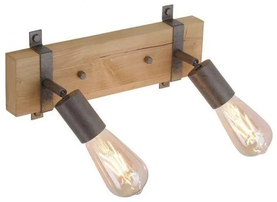 LD 13472-79 SLAT Stropní svítidlo v rustikálním designu s nastavitelnými spoty ze dřeva a kovu - LEUCHTEN DIREKT