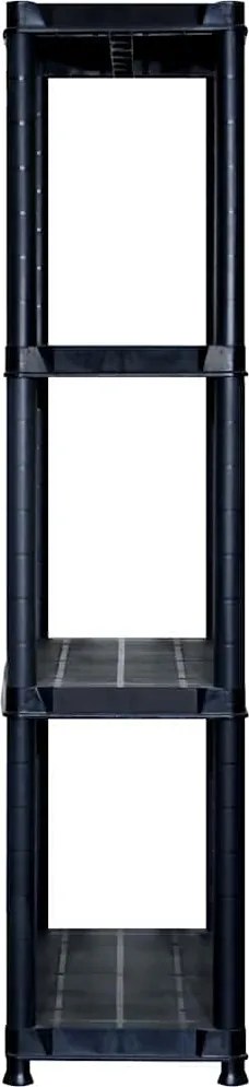 Úložný regál 4patrový černý 122 x 30,5 x 130 cm plast 3059851