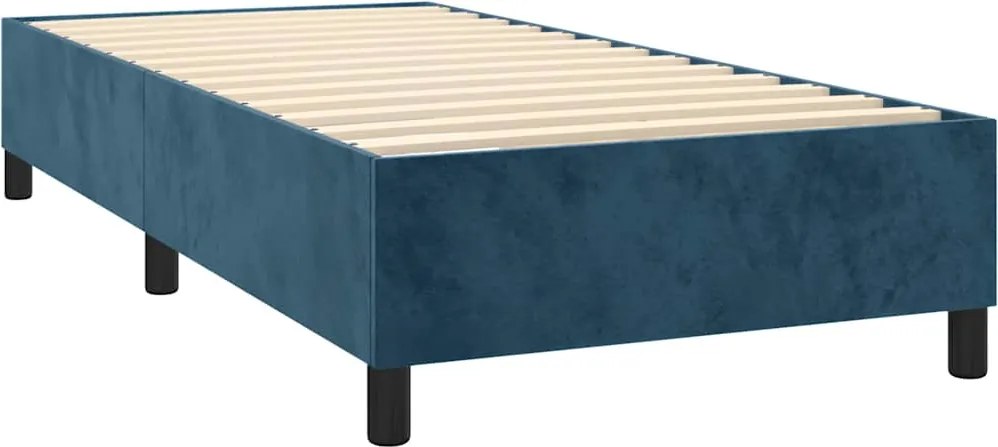 Box spring postel s matrací tmavě modrá 80 x 200 cm samet 3137693