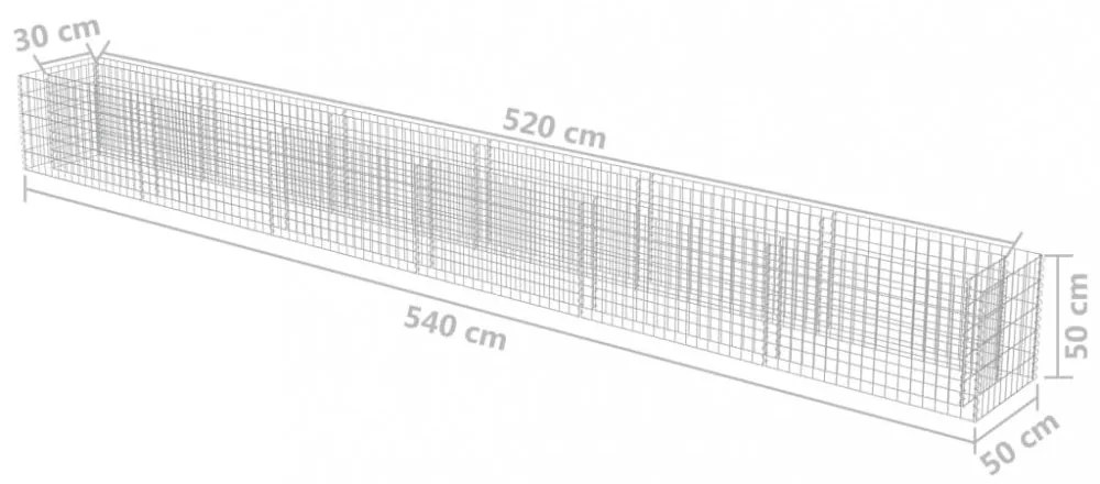 Gabionový vyvýšený záhon pozinkovaná ocel Dekorhome 450x90x100 cm