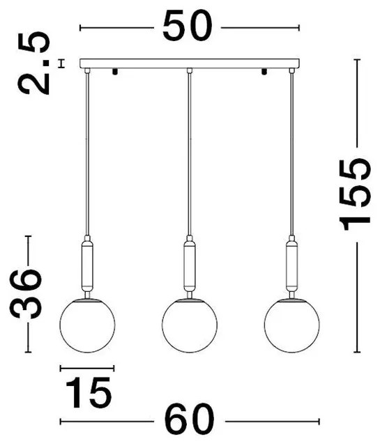 Nova Luce Závěsné svítidlo MONET mosazné železo a sklo 2xE27 L72 W15 H200