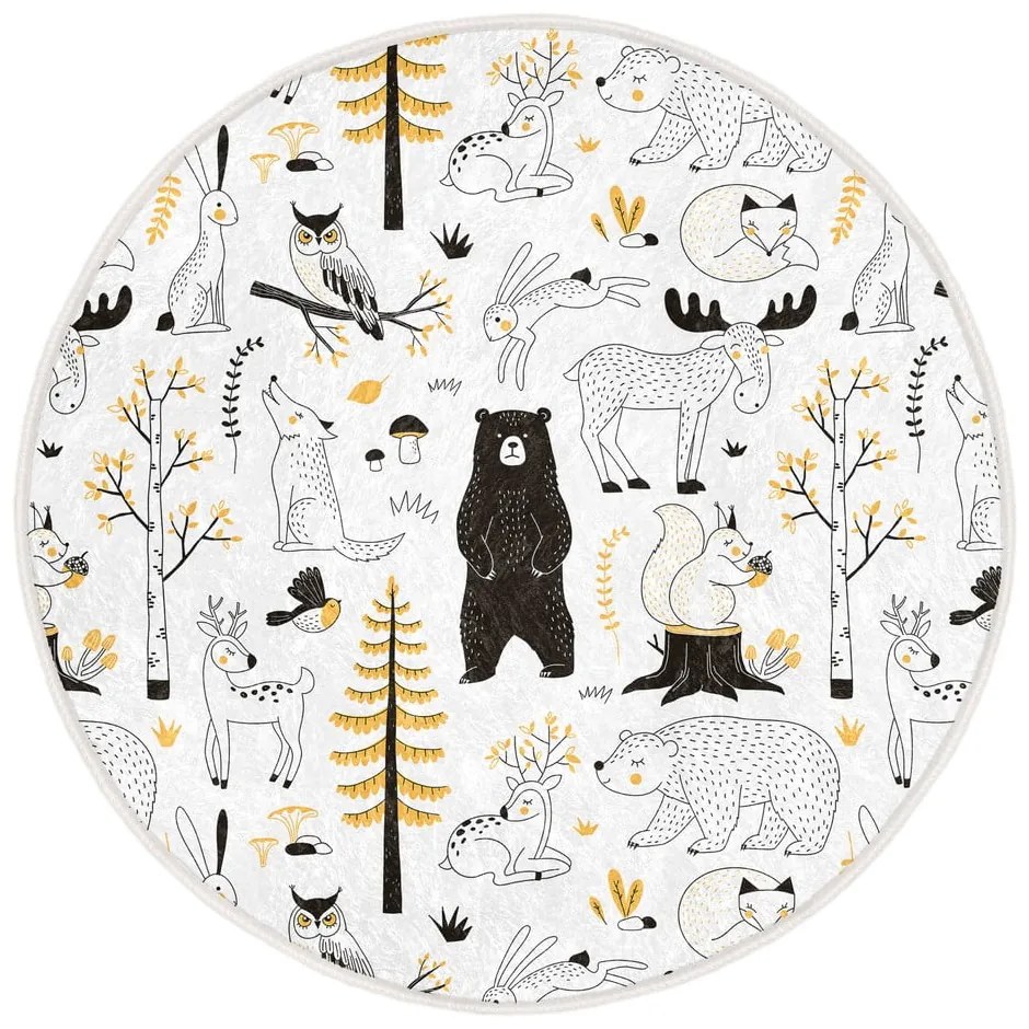 Žluto-bílý dětský koberec ø 120 cm Comfort – Mila Home Biano.cz