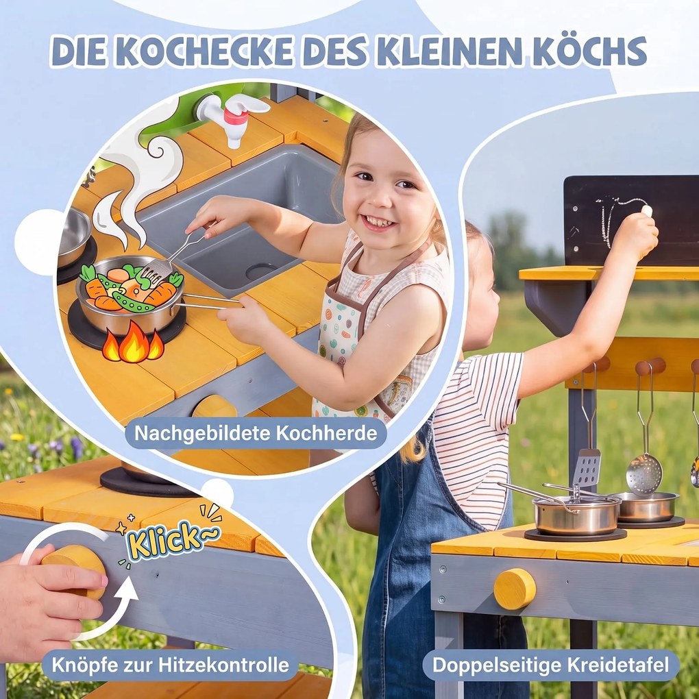 Costway Bahenní kuchyňka dětská venkovní kuchyňka na hraní