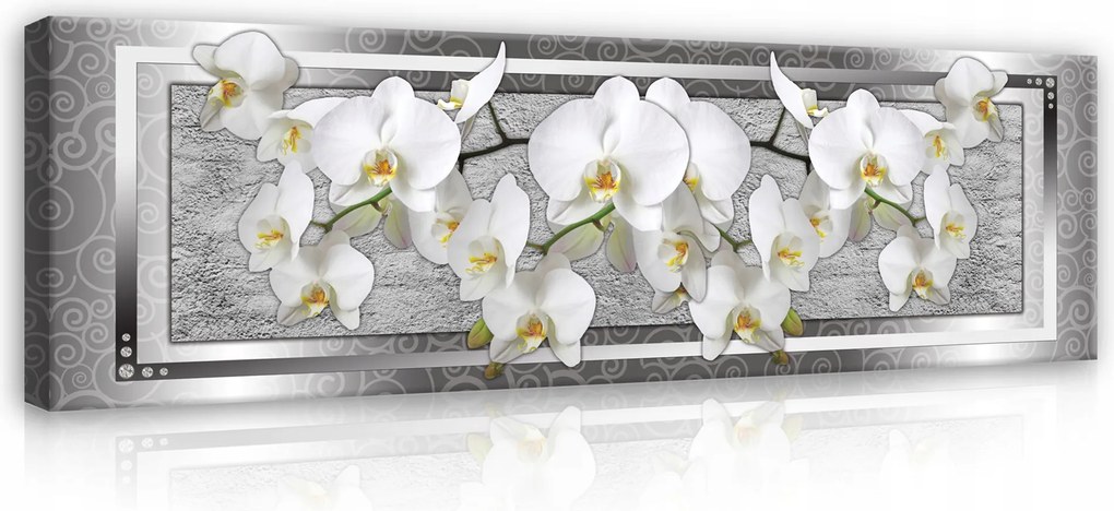 Obraz Květiny Orchidej Do Ložnice Obývacího Pokoje Na Plátně Stěna Velký 3D 145x45