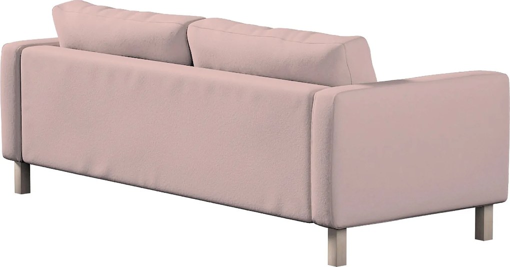 Potah na pohovku IKEA Karlstad 3-místná, nerozkládací, krátký barva růžová látka pletený vzor