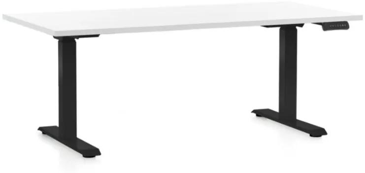 Výškově nastavitelný stůl OfficeTech D, 140 x 80 cm -černá podnož Barva: Černá