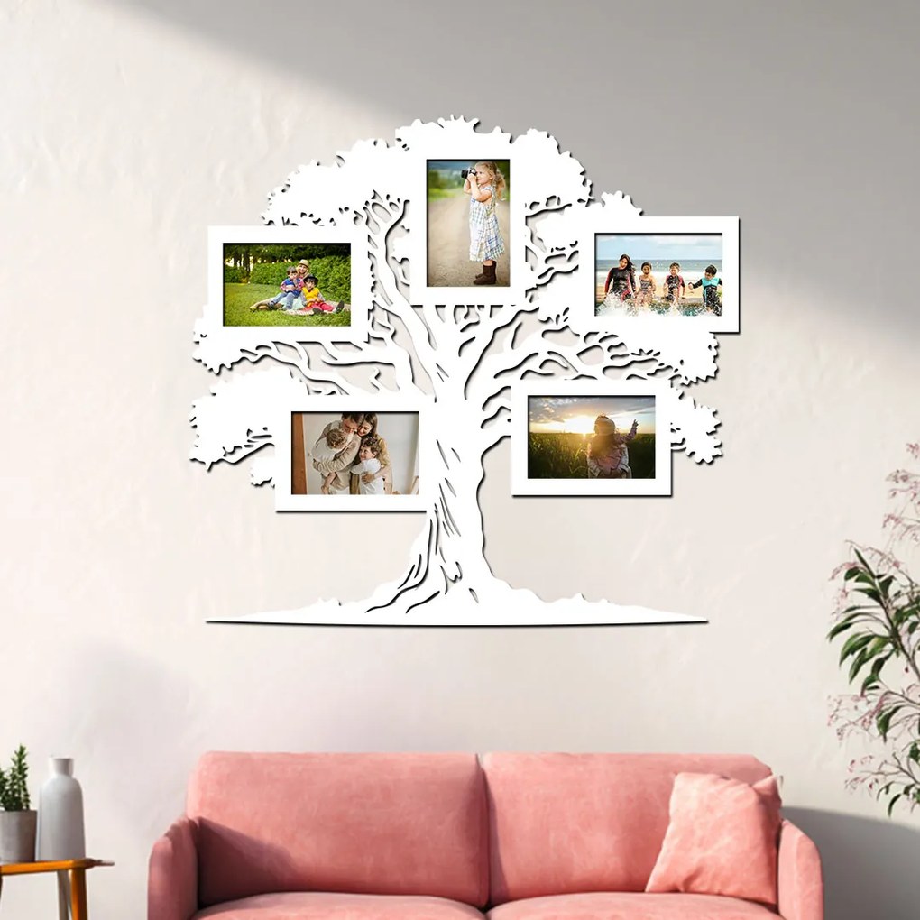 dřevo života Dřevěný fotorámeček na zeď Střípky života Zvolte barvu dekoru: Bílá, Velikost fotografie: 10x15