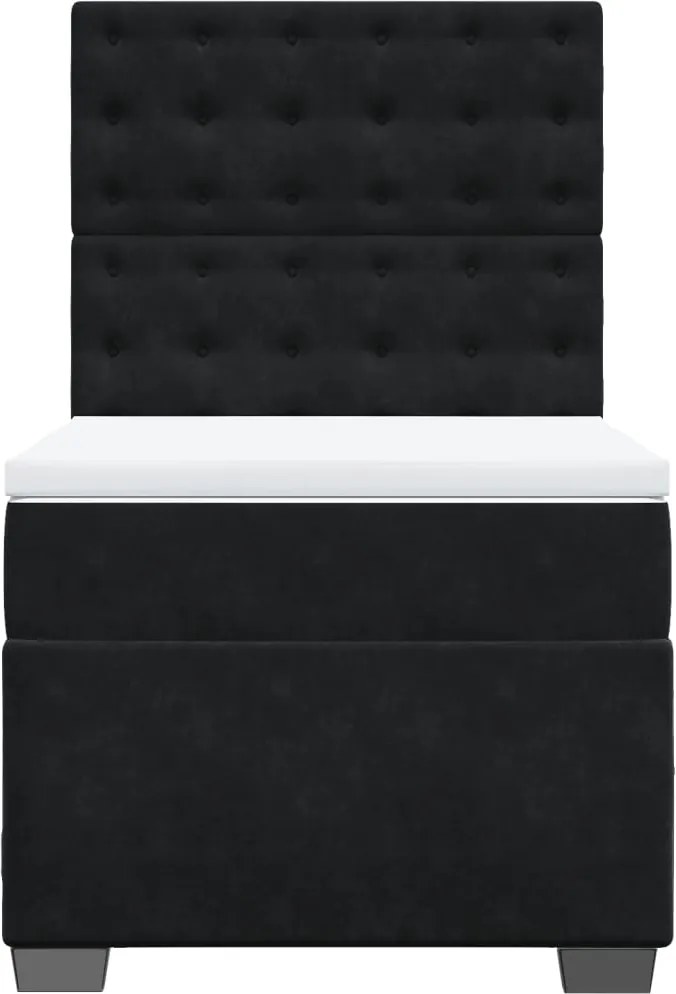 Box spring postel s matrací černá 80 x 200 cm samet 3290776
