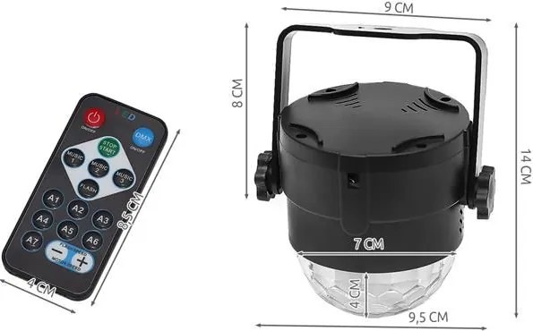 ISO LED MINI disko koule RGB s dálkovým ovládáním, 7056 5900