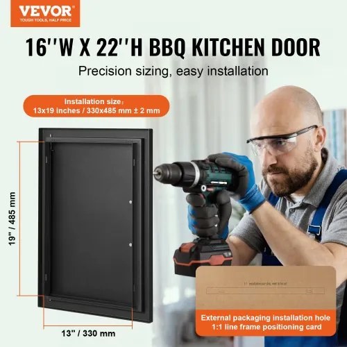 BBQ přístupová dvířka, 415 × 570 mm jednoduchá venkovní kuchyňská dvířka