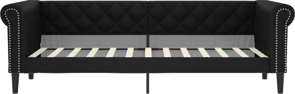 Válenda s přistýlkou a zásuvkami černá 90 x 200 cm umělá kůže 3197731