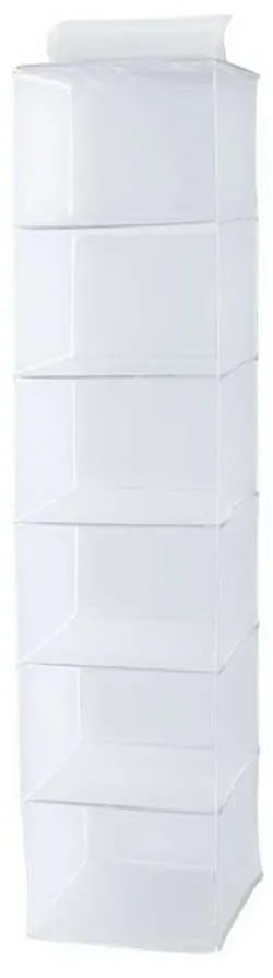 Compactor - Závěsný organizér 30x30x128 cm, 6 přihrádek, bílá RAN2981