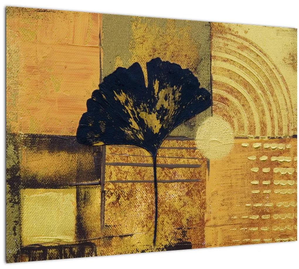 Skleněný obraz - List ginkgo (70x50 cm)