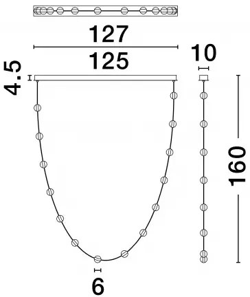 LED stmívatelné černo-zlaté designové svítidlo Alcinoe 160