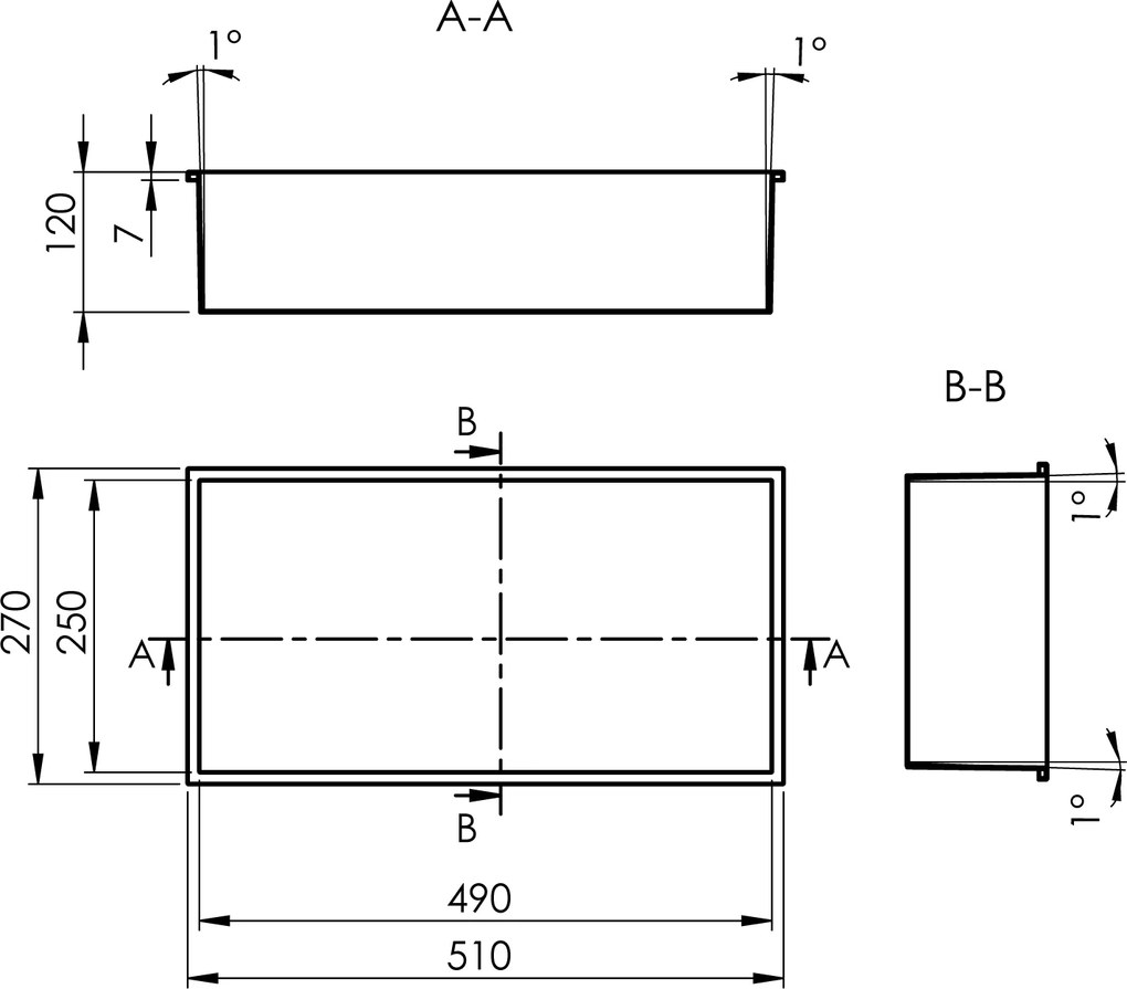 Polysan Polysan, INSERTA zapuštěná police do obkladu, litý mramor, 510x270 mm, bílá, 1301-53