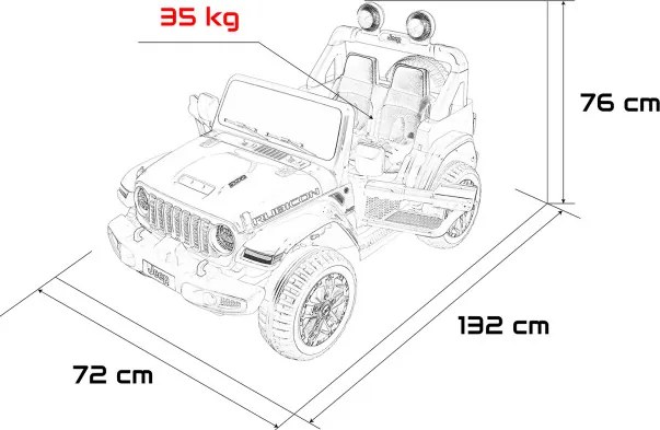Elektrické autíčko Jeep Wrangler Rubicon LIFT bílé