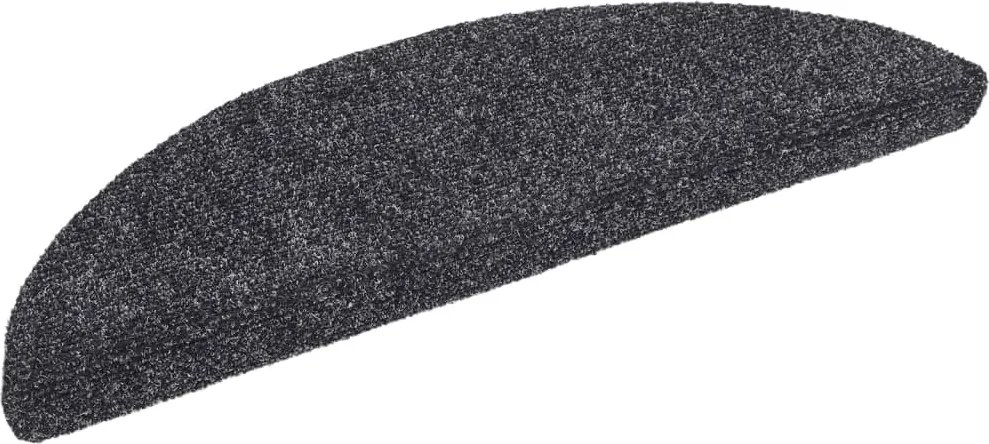 Schodové rohože samolepicí 15 ks 56 x 17 x 3 cm tmavě šedé, půlkulaté 132691