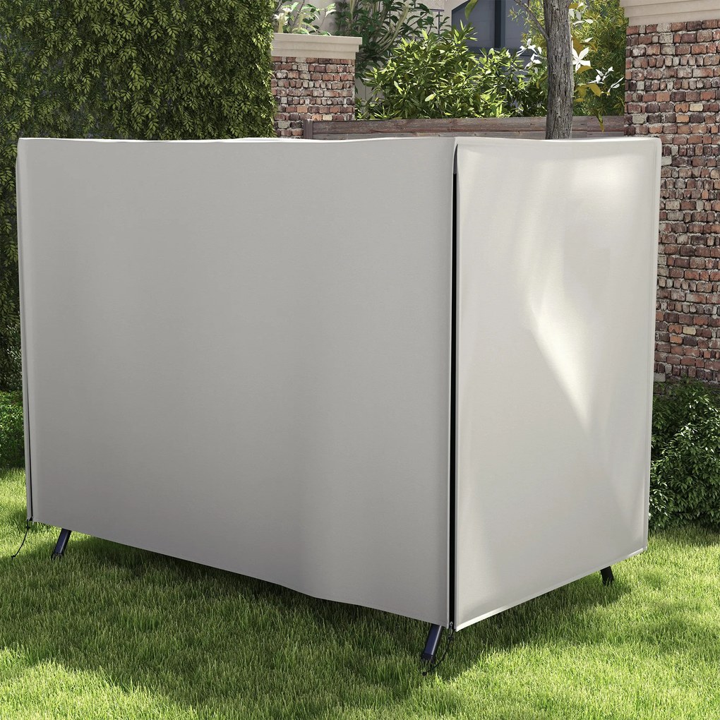 Outsunny kryt na zahradní houpačku, ochranný kryt na hollywoodskou houpačku, kryt, nepromokavý, ochrana proti slunci, Oxford, šedý 205 x 124 x 164 cm