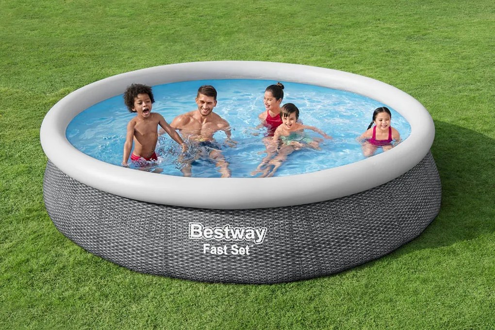 BESTWAY Fast Set Rattan Bazén 366 x 76 cm, kartušová filtrace 57445